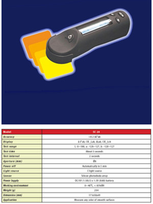 Black Smooth Surfaces Color Difference Meter SC20 with C light source ...